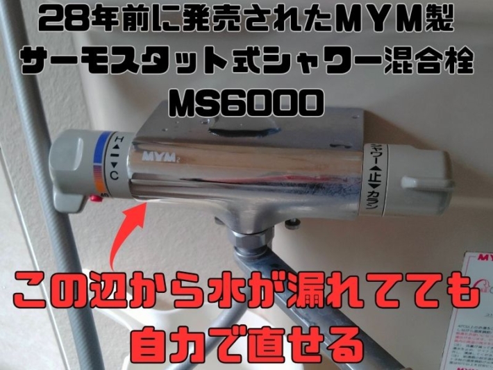 【水漏れは自分で修理】旧MYM(MS6000)サーモスタット式シャワー混合栓の水漏れを修理 | 野望おさえきれない